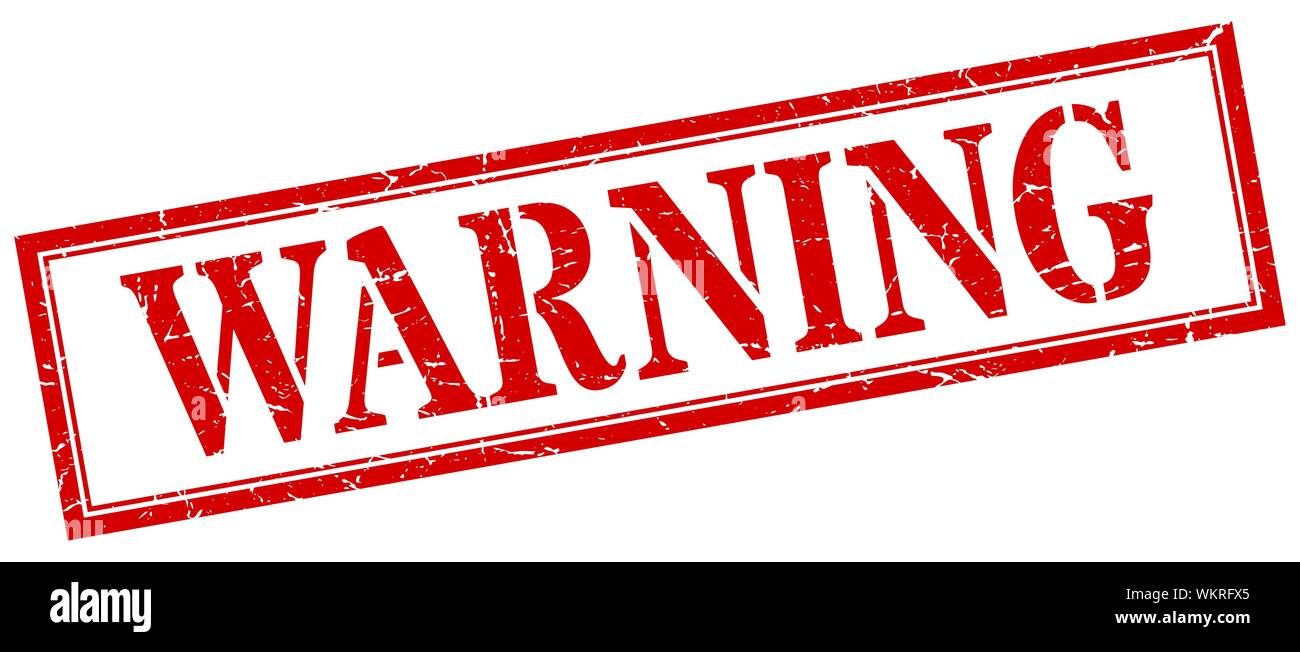 warning stamp. warning square grunge sign. warning Stock Vector Image ...