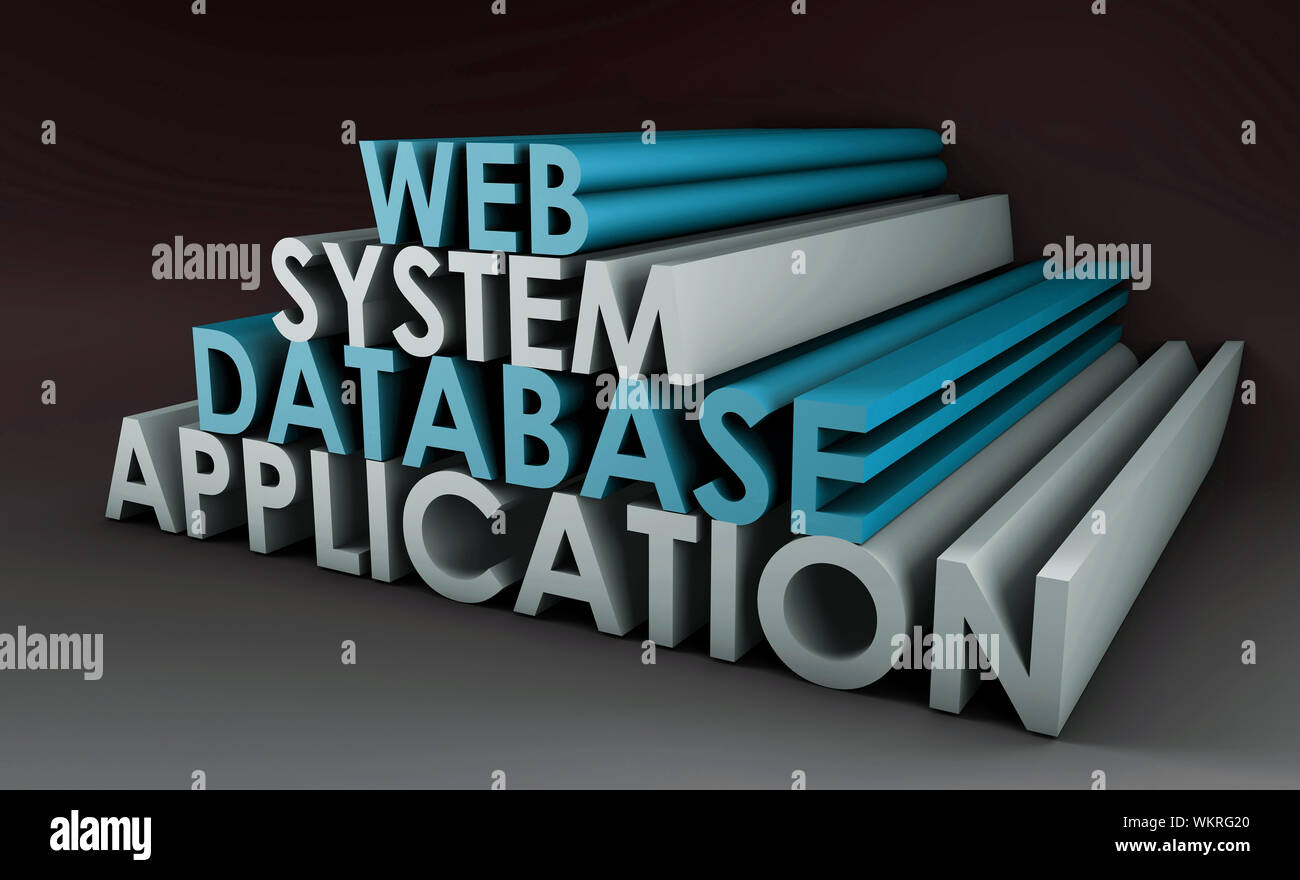 Web Application Database System in 3d Background Stock Photo - Alamy