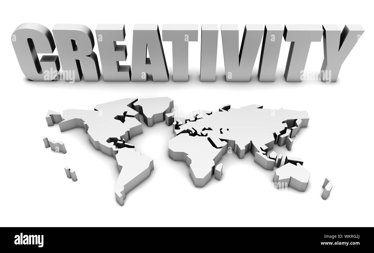 Creativity All Across the World in 3d Stock Photo - Alamy