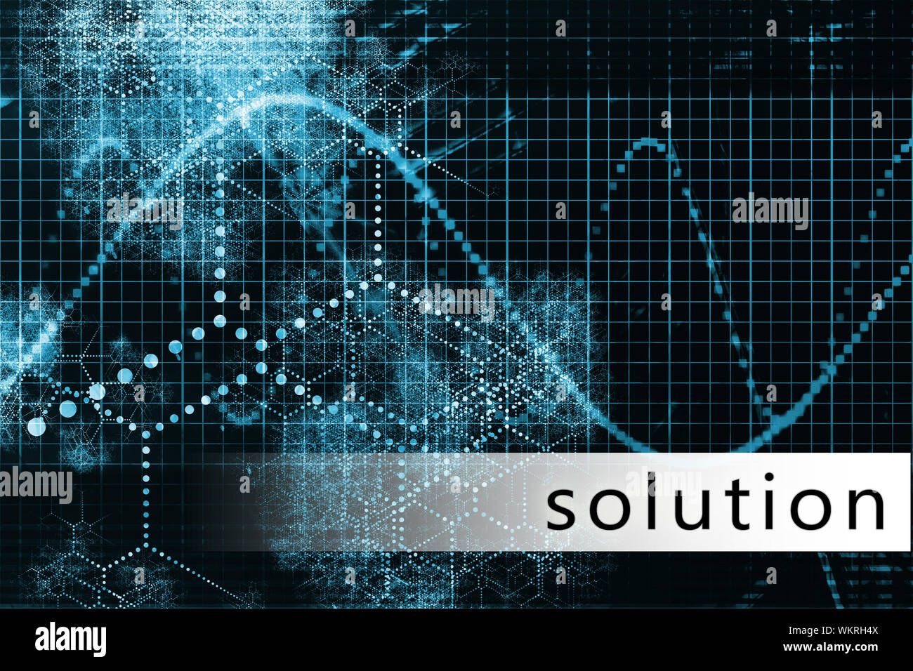 Solution in a Blue Data Background Illustration Stock Photo - Alamy