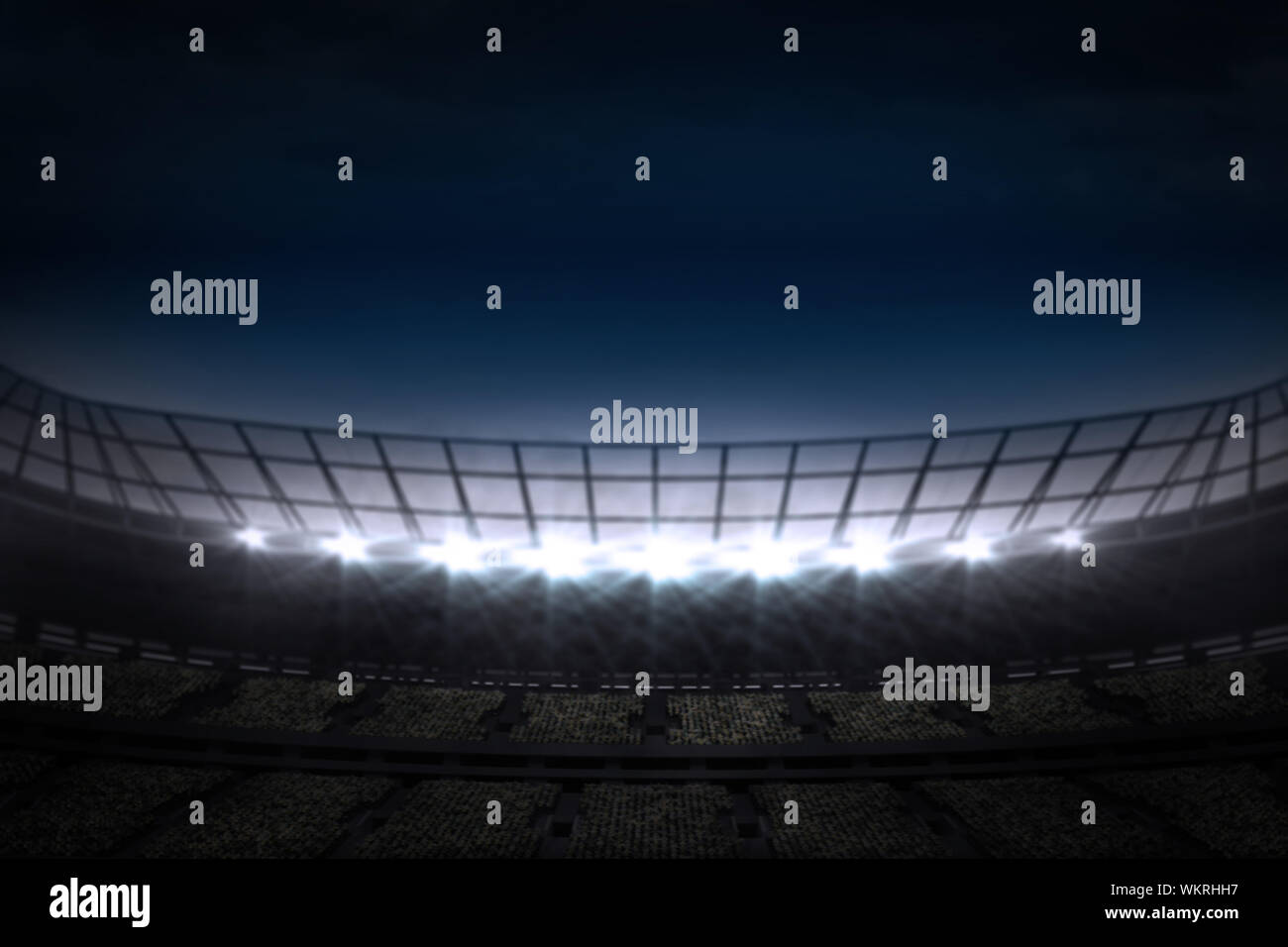 Digitally generated large football stadium under night sky Stock Photo ...