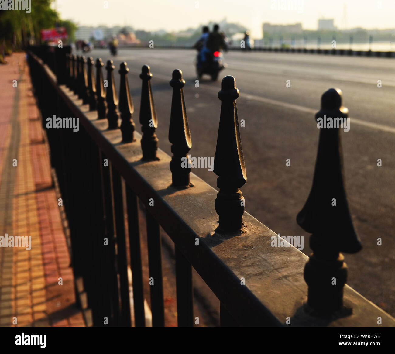 Sidewalk with railings hi-res stock photography and images - Alamy