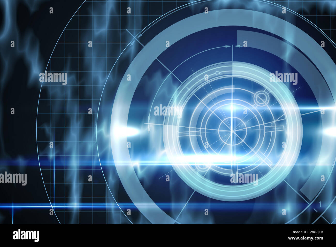 Digitally generated blue technology design with circle Stock Photo - Alamy