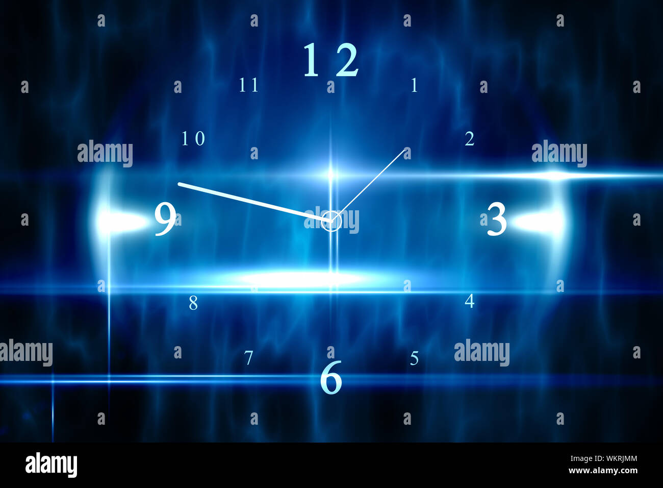 Digitally generated blue technology design with clock Stock Photo - Alamy