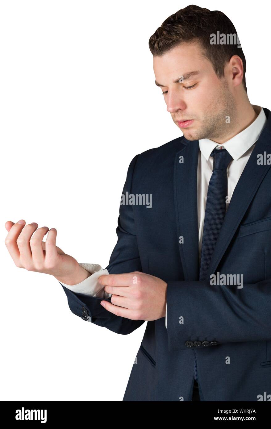 Businessman adjusting cuffs hi-res stock photography and images - Alamy