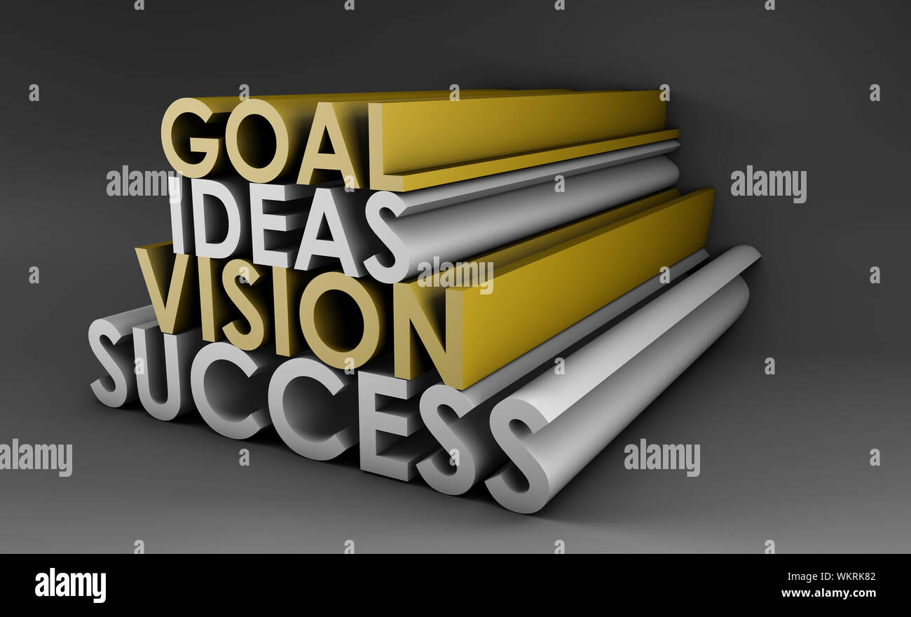 Vision Success From Goal and Idea in 3d Stock Photo - Alamy