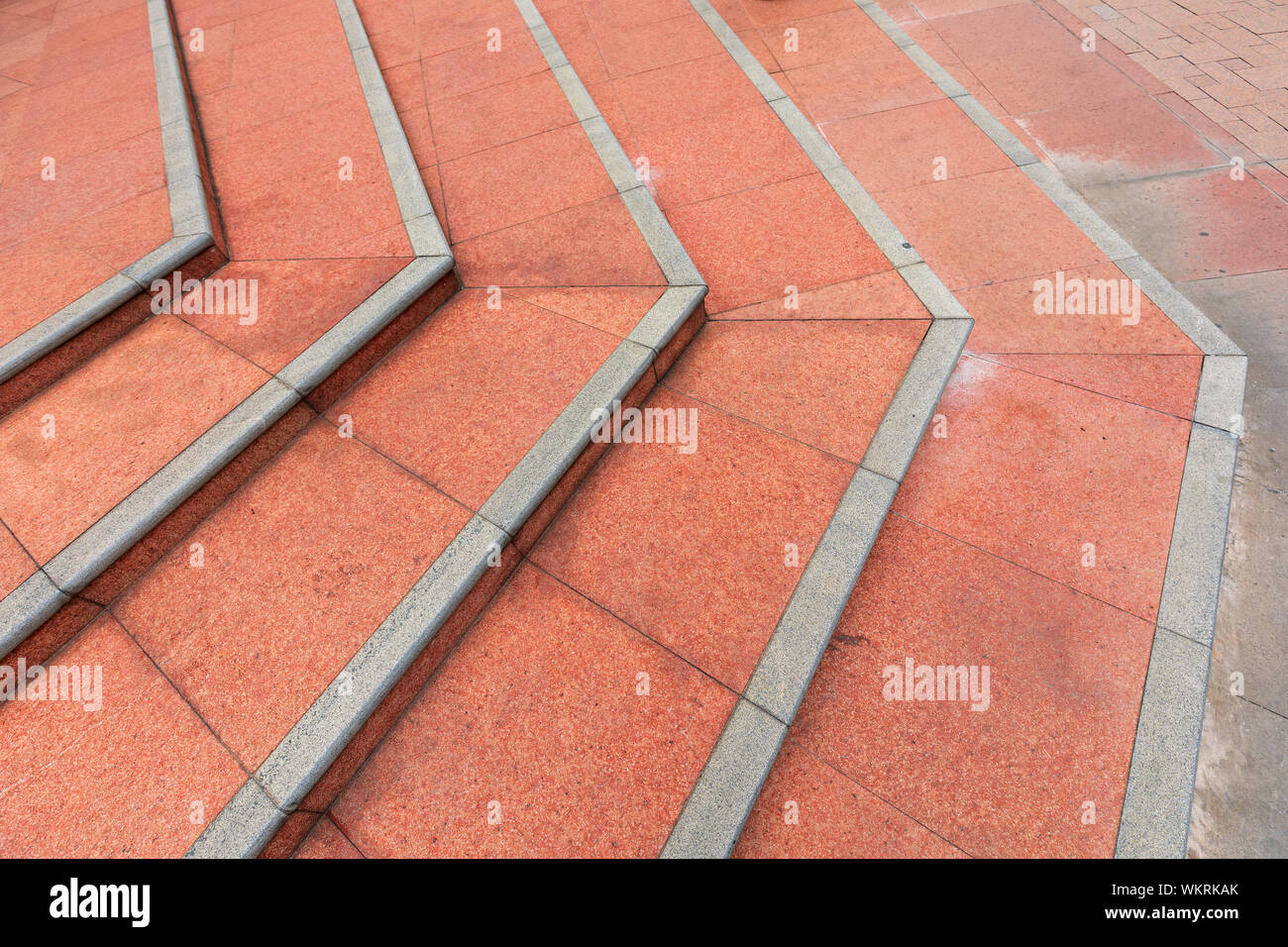 Red Steps Stairway Outdoor Architecture Stock Photo - Alamy