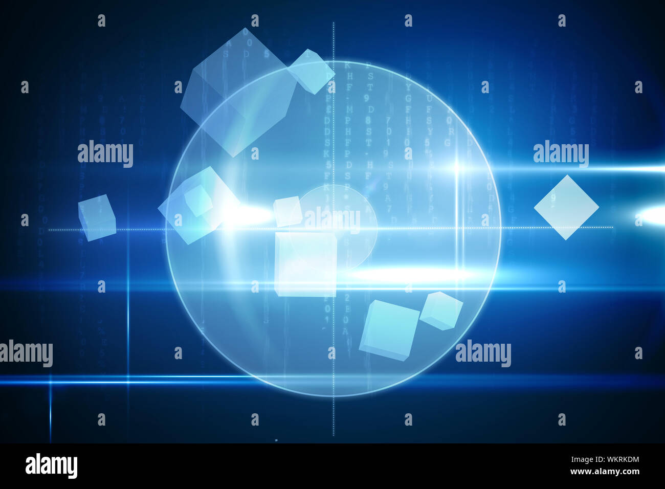 Digitally generated blue technology design with circle Stock Photo - Alamy
