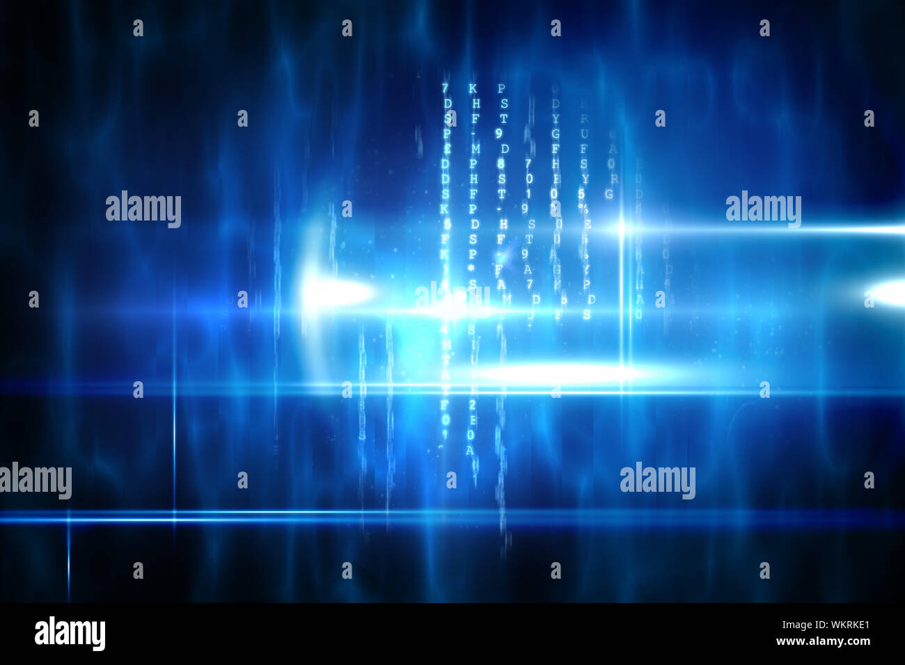 Digitally generated blue technology design with glow Stock Photo - Alamy