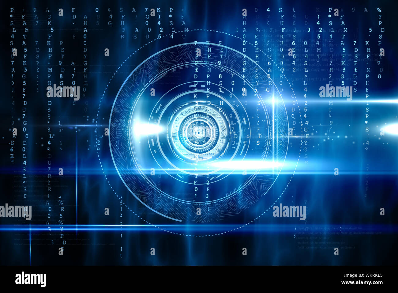Digitally generated blue technology design with circle Stock Photo - Alamy