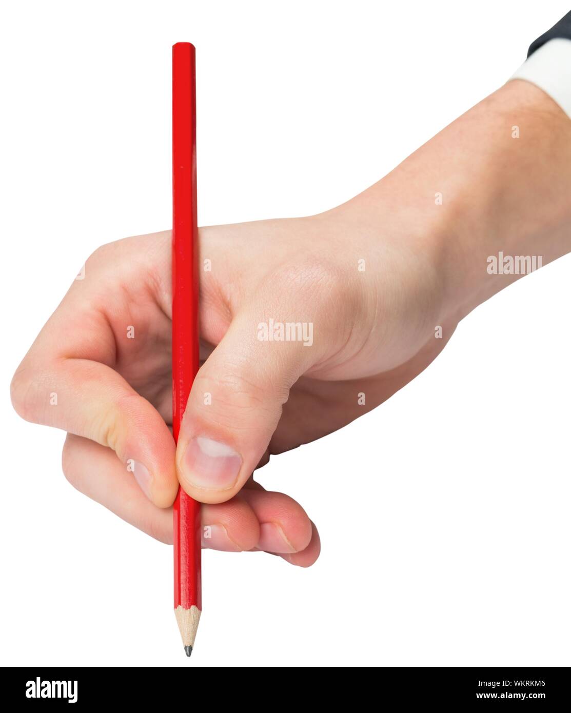 Hand writing with a pencil on white background Stock Photo - Alamy