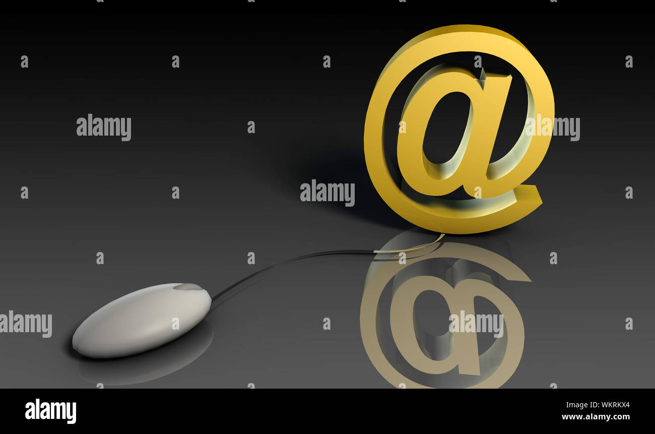 Web Email Using Internet and Mouse in 3d Stock Photo - Alamy
