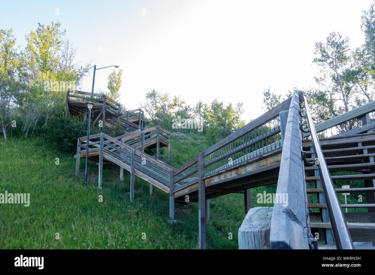 Stairs of the Centre street bridge at Calgary, Canada Stock Photo - Alamy