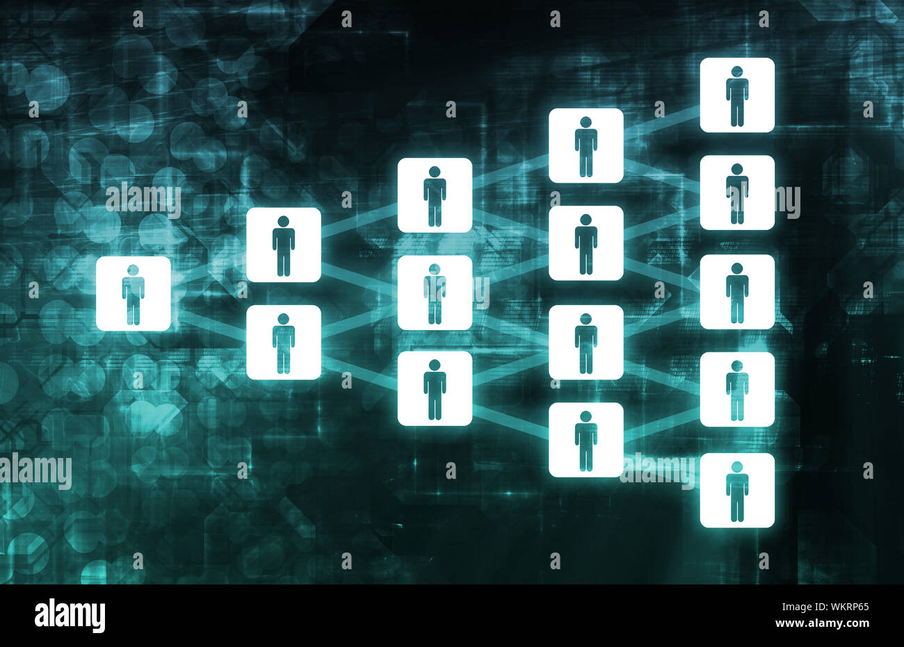 Connected People Friends as a Diagram Illustration Stock Photo - Alamy