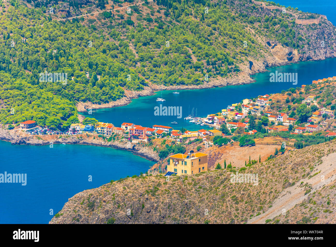 Picturesque Assos village in Kefalonia island, Greece Stock Photo - Alamy
