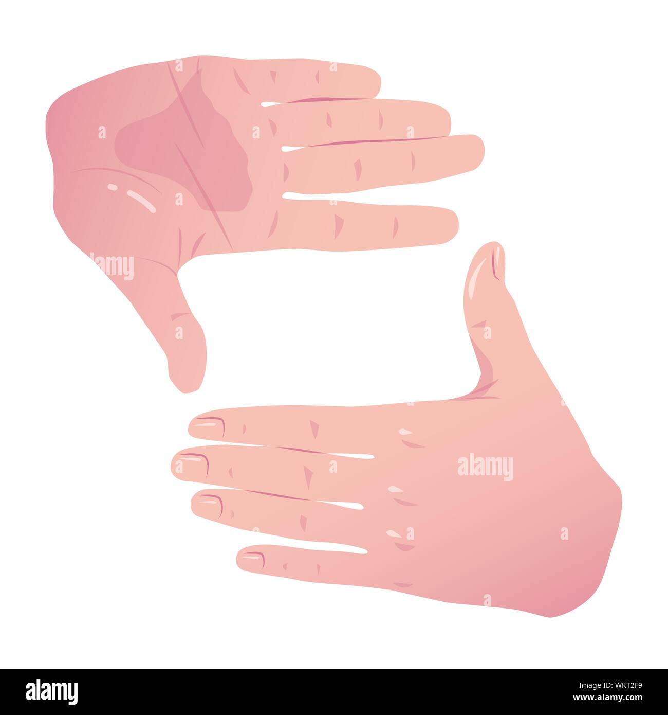 Hands Frame Cropping Gesture. Flat Framing hands horizontal cropping ...