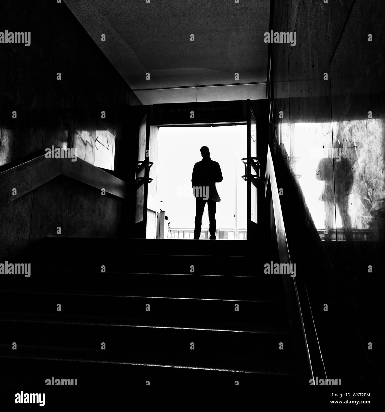 Men on the subway Black and White Stock Photos & Images - Alamy
