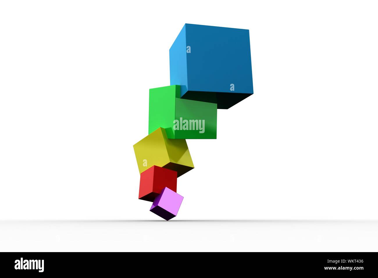 Pile of 3d colourful cubes on white background Stock Photo - Alamy