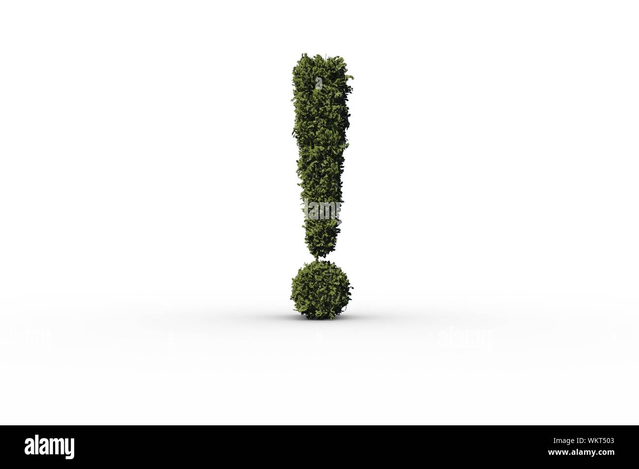 Exclamation mark made of leaves on white background Stock Photo - Alamy