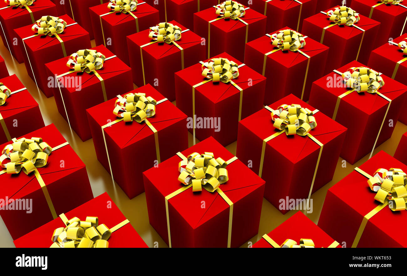 Presents Abstract Gift Box Background in 3d Stock Photo - Alamy