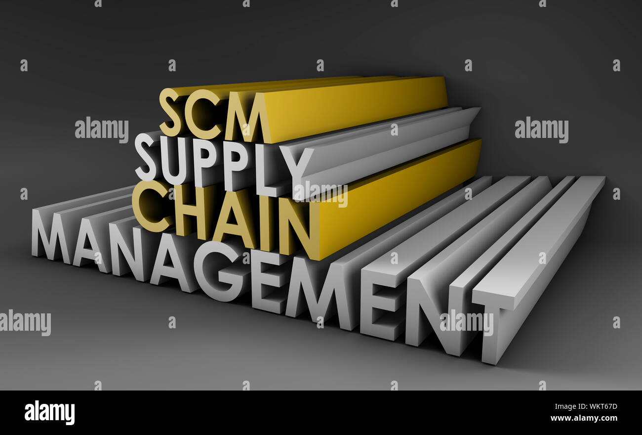 Supply Chain Management SCM Industry in 3d Stock Photo - Alamy
