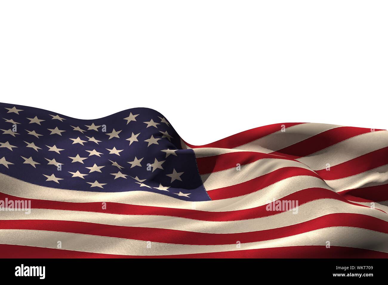 Digitally generated american flag rippling on white background Stock ...