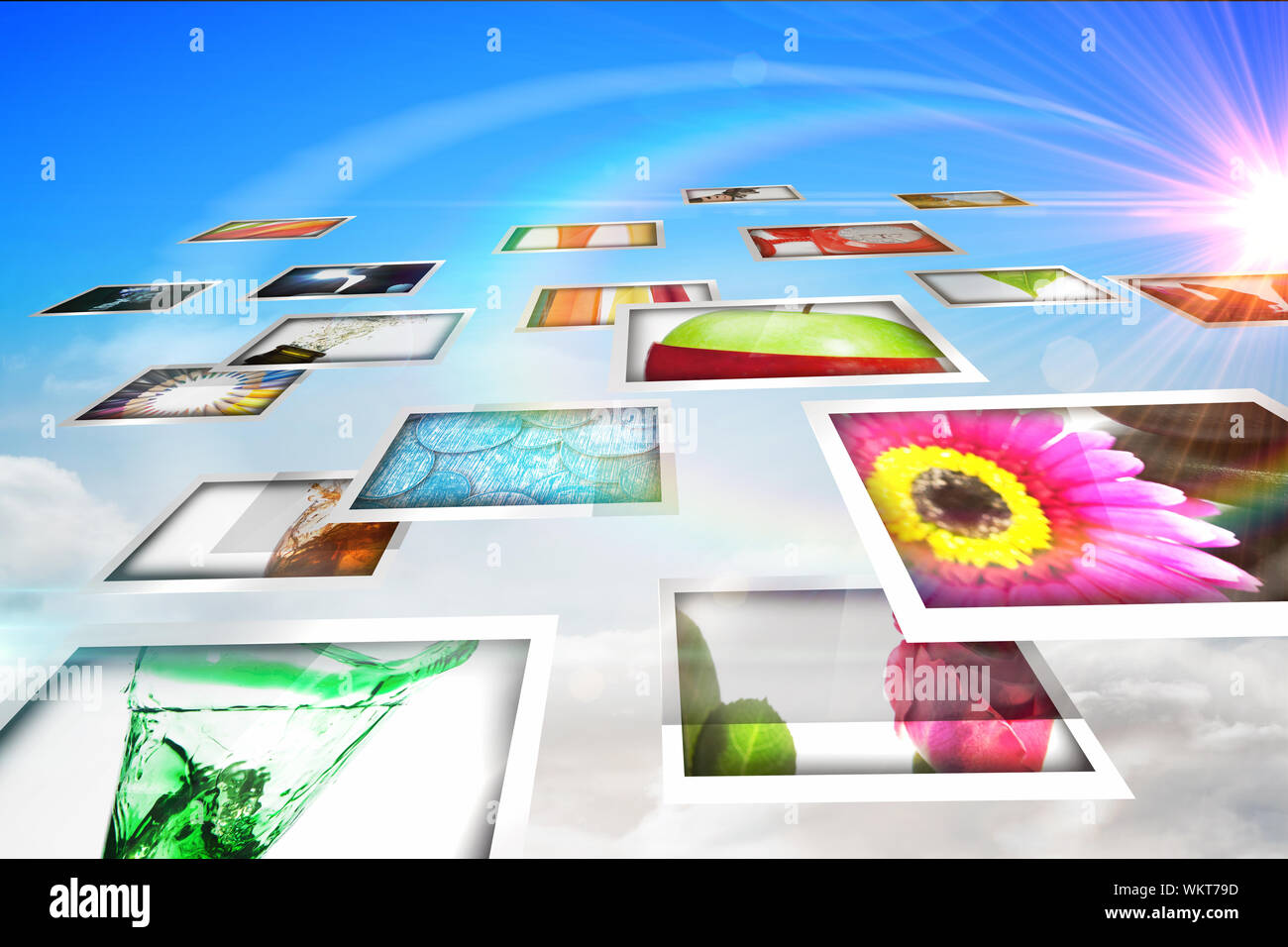 Digital composite of screen collage showing lifestyle images Stock ...