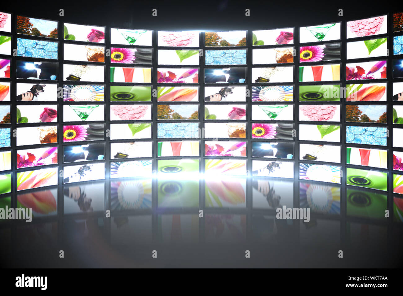 Digital composite of screen collage showing lifestyle images Stock ...