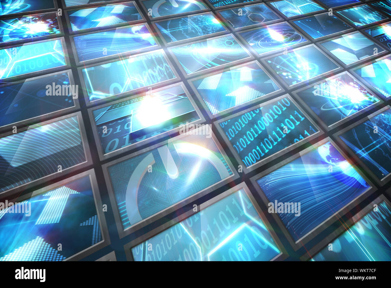 Digitally generated screen collage showing computing images Stock Photo ...