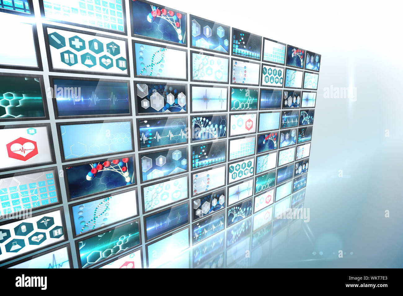 Digitally generated screen collage showing medical images Stock Photo ...