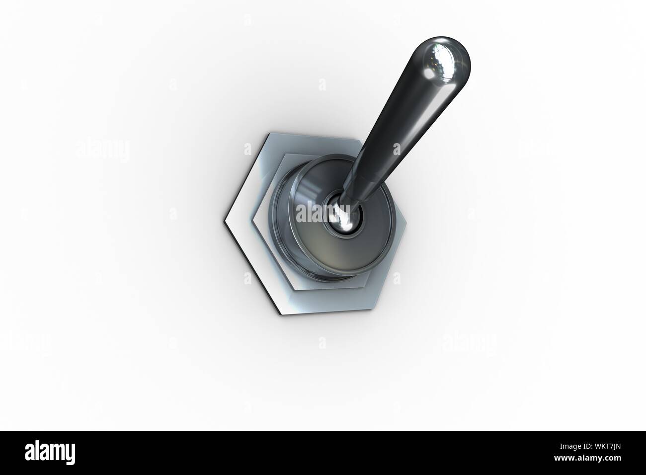 Digitally generated metal flip switch on white background Stock Photo ...