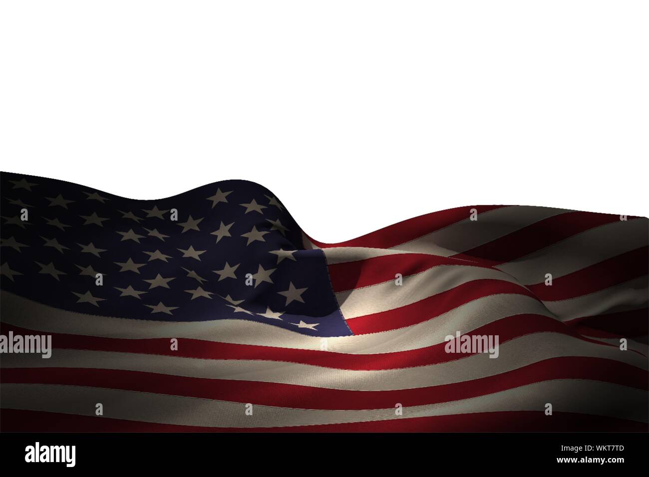 Digitally generated american flag rippling on white background Stock ...