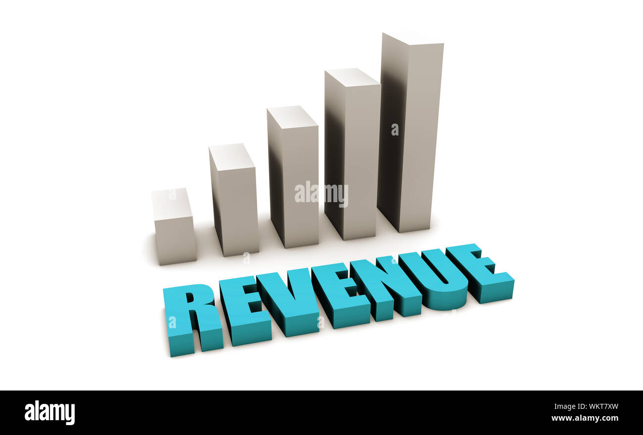 Blue Revenue of a Company Profits in 3d Stock Photo - Alamy