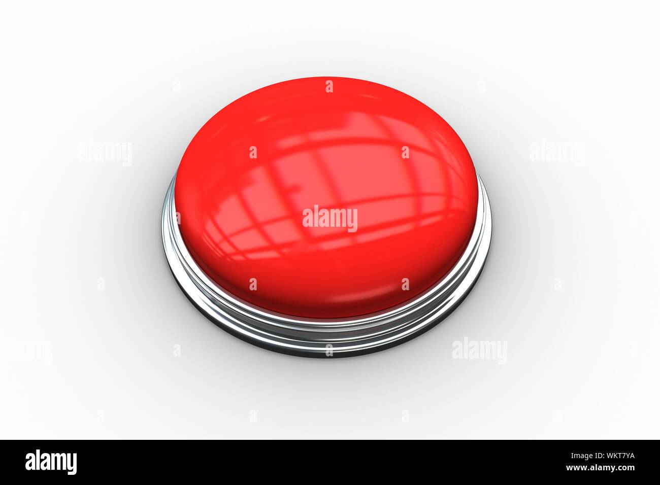 Digitally generated red push button on white background Stock Photo - Alamy