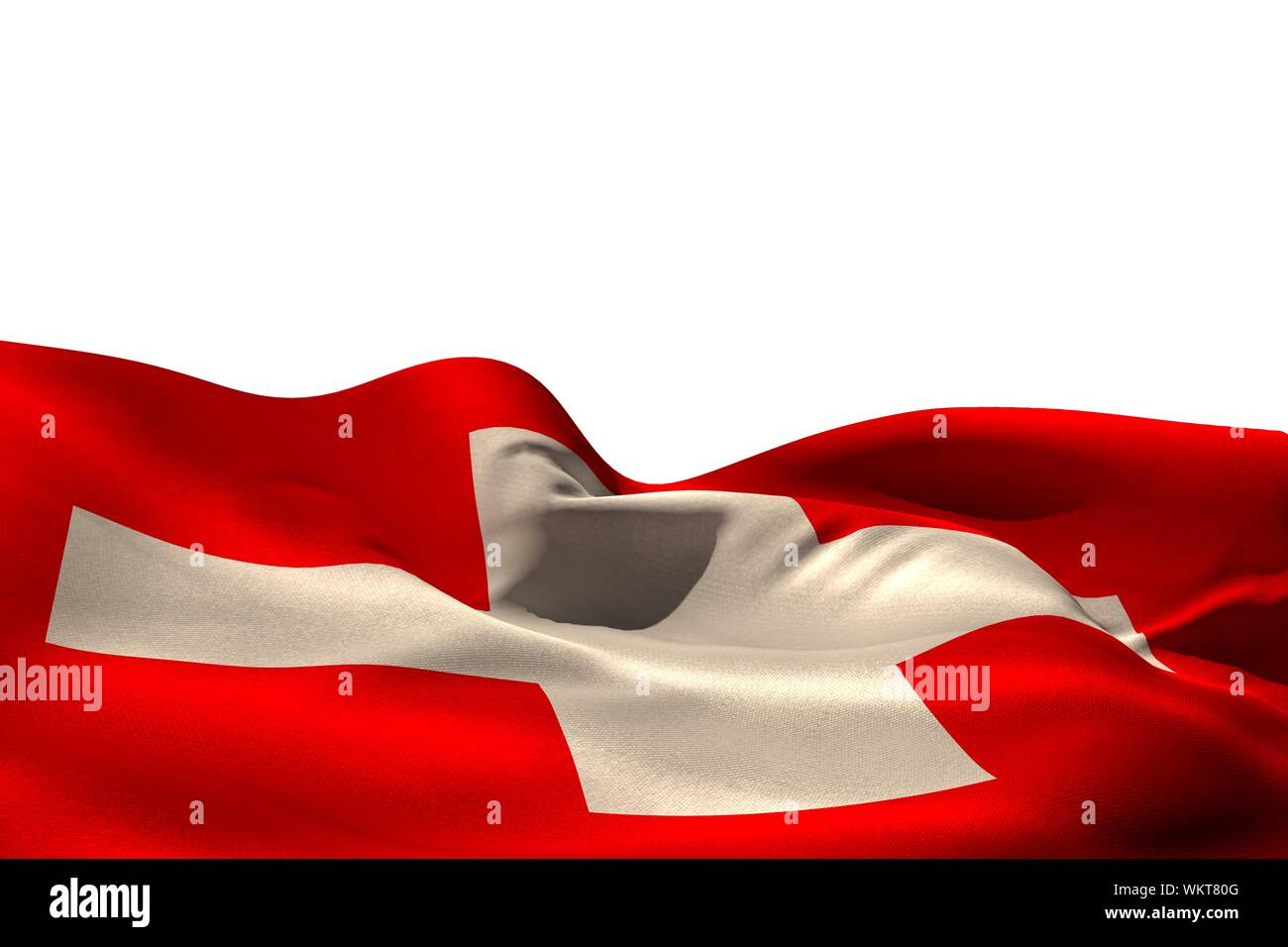 Digitally generated swiss flag rippling on white background Stock Photo ...