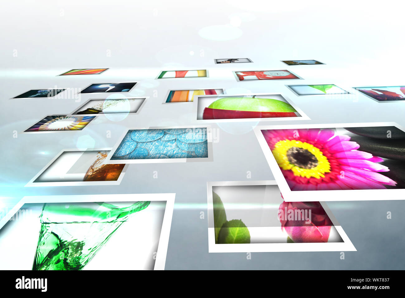 Digital composite of screen collage showing lifestyle images Stock ...