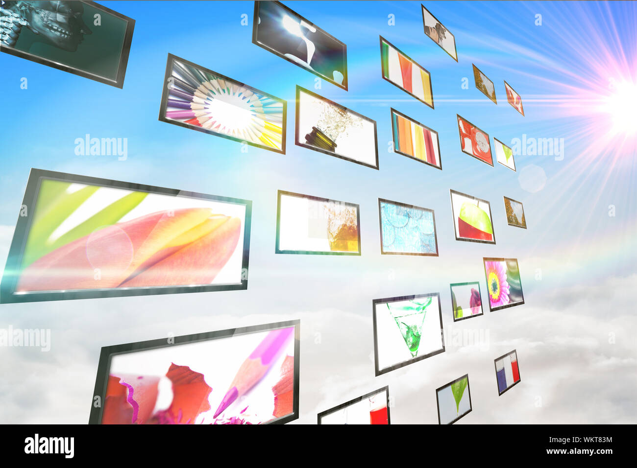 Digital composite of screen collage showing lifestyle images Stock ...