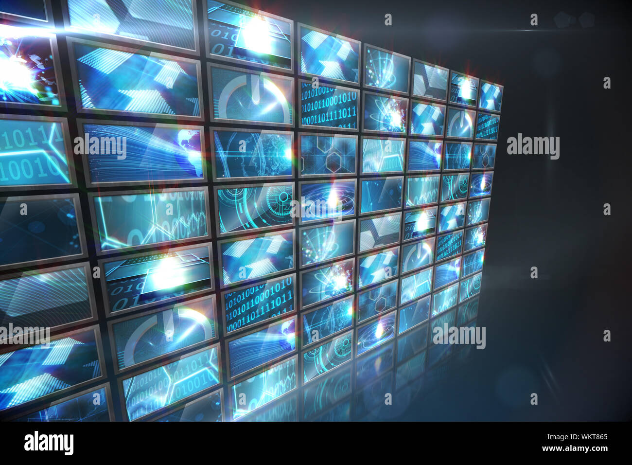 Digitally generated screen collage showing computing images Stock Photo ...