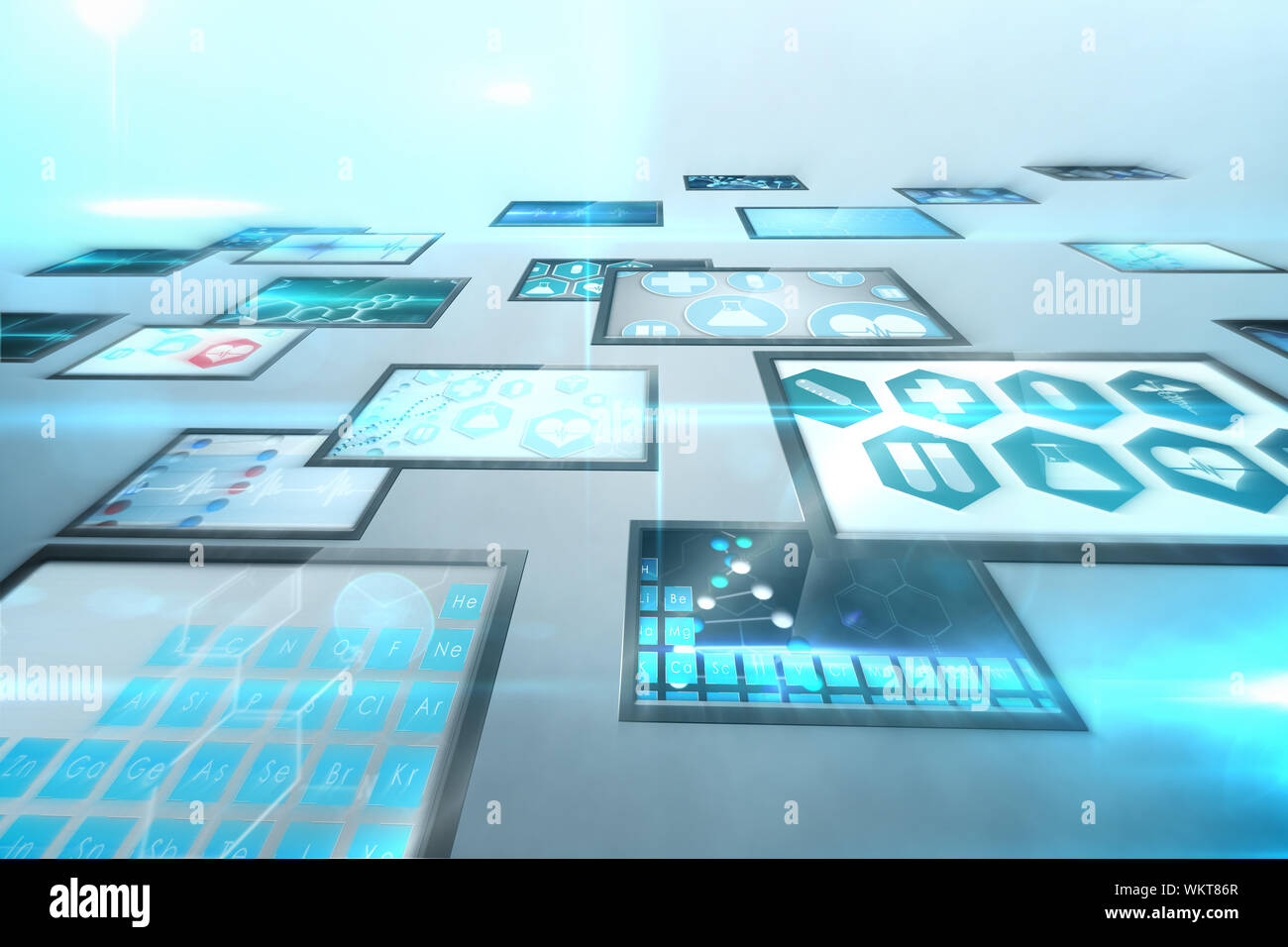 Digitally generated screen collage showing medical images Stock Photo ...