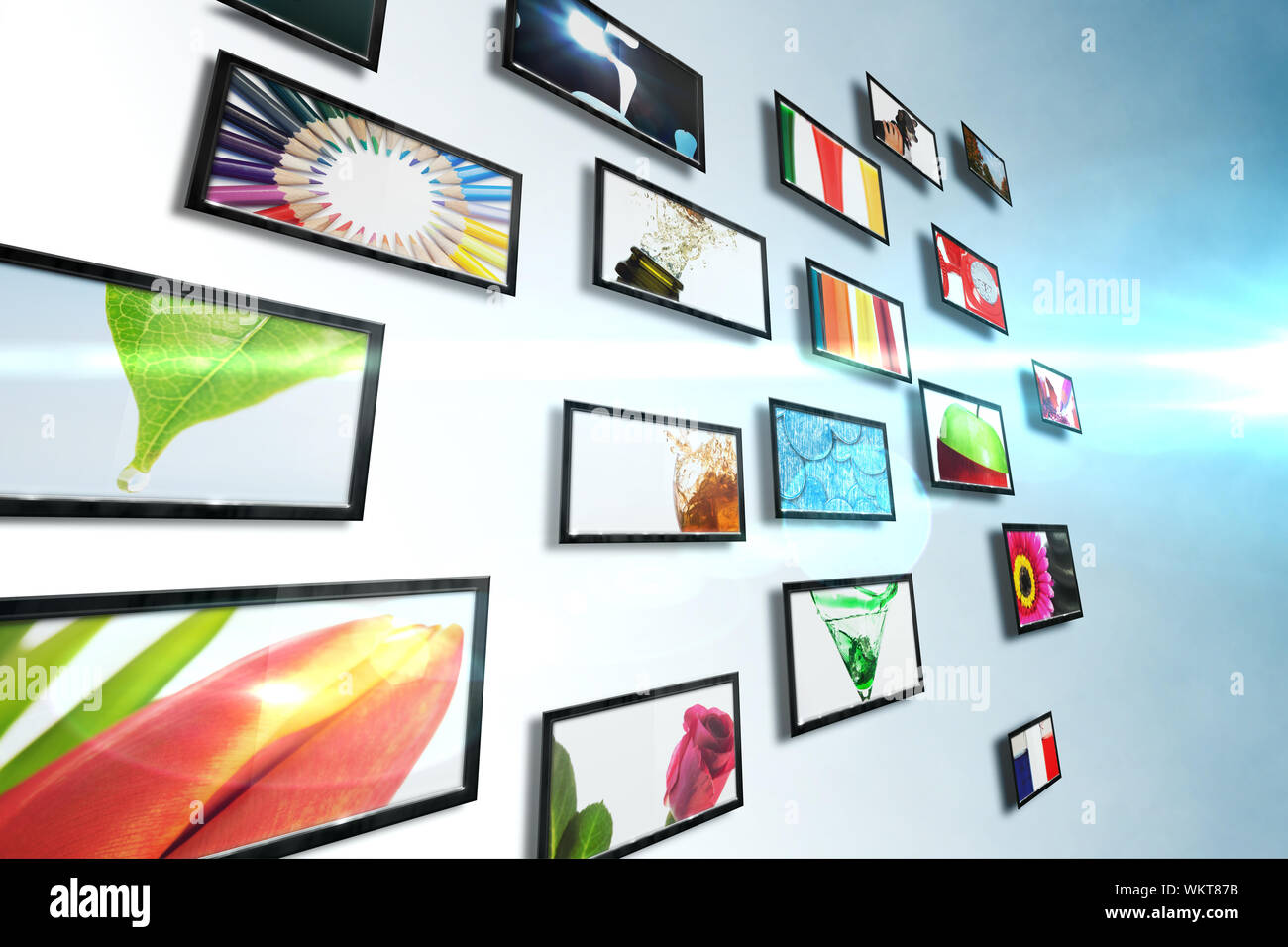 Digital composite of screen collage showing lifestyle images Stock ...