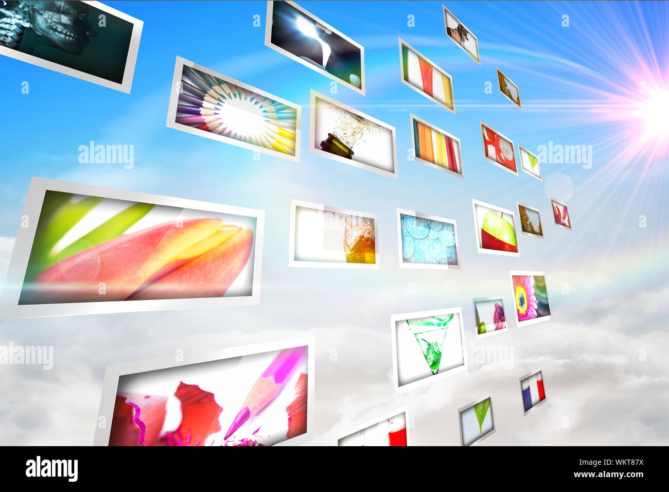 Digital composite of screen collage showing lifestyle images Stock ...
