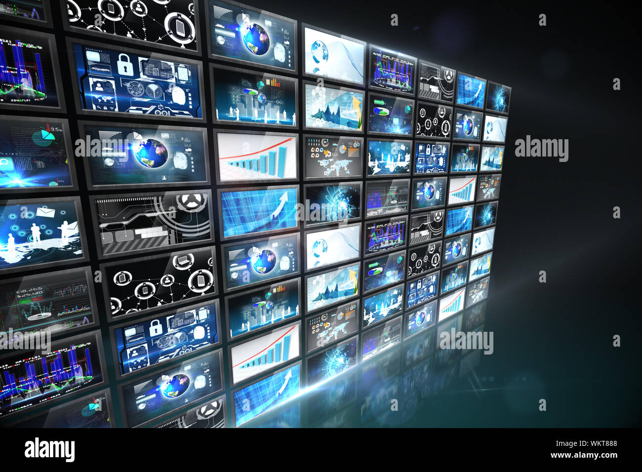 Digitally generated screen collage showing business images Stock Photo ...