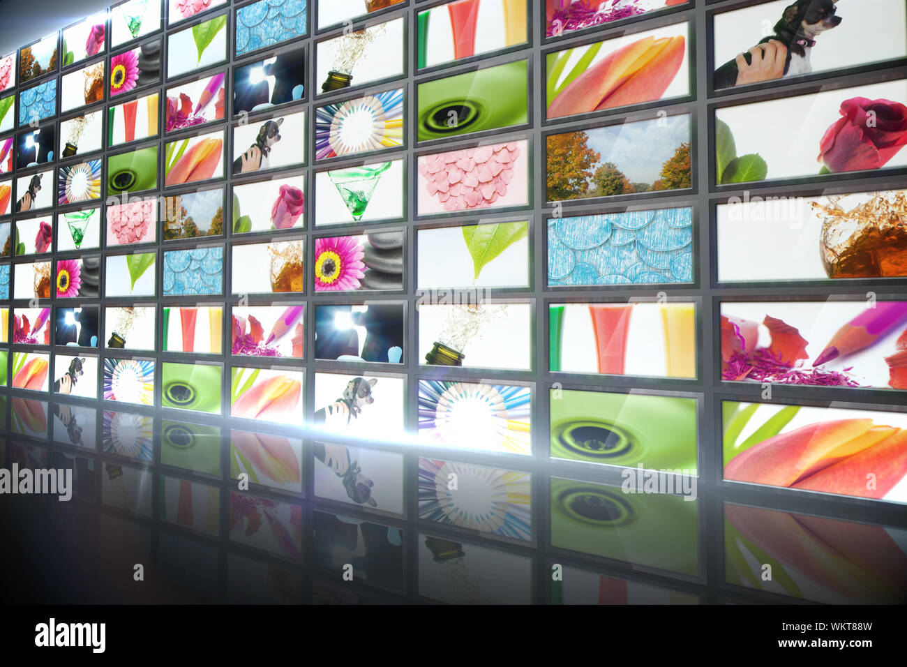 Digital composite of screen collage showing lifestyle images Stock ...