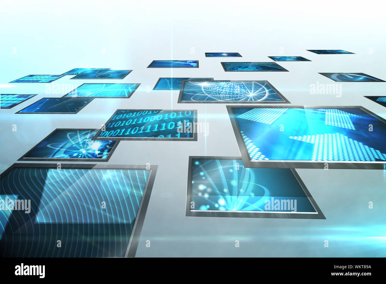 Digitally generated screen collage showing computing images Stock Photo ...