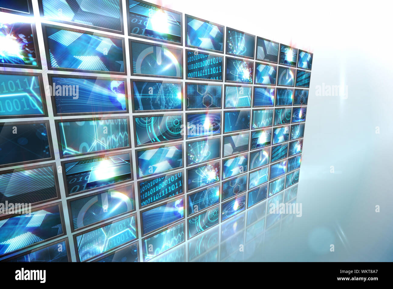 Digitally generated screen collage showing computing images Stock Photo ...