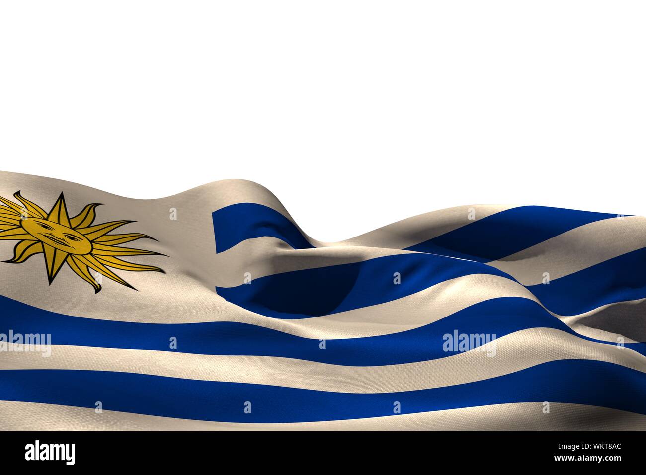 Digitally generated uruguay flag rippling on white background Stock ...