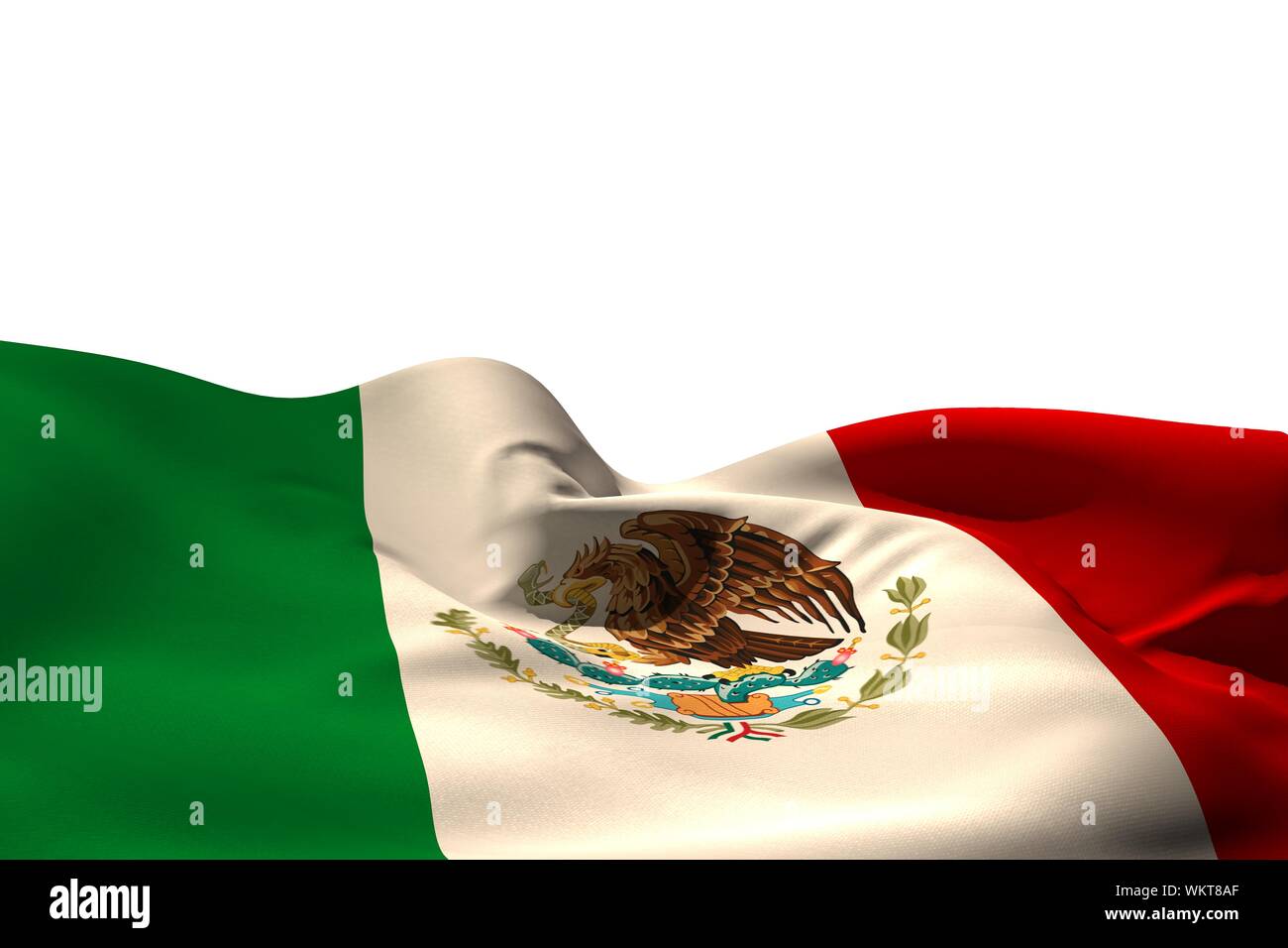 Digitally generated mexico flag rippling on white background Stock ...