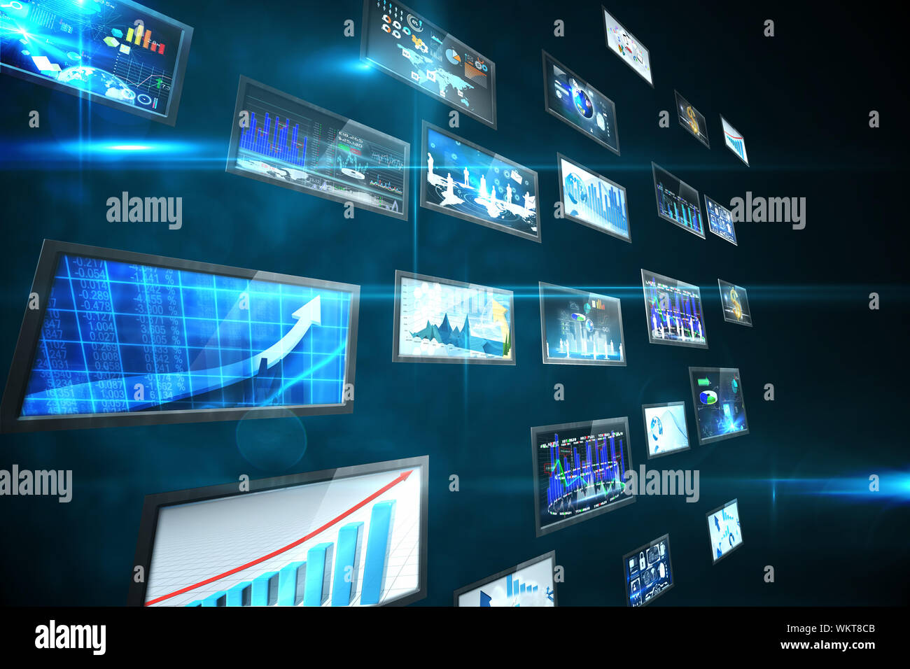 Digitally generated screen collage showing business images Stock Photo ...