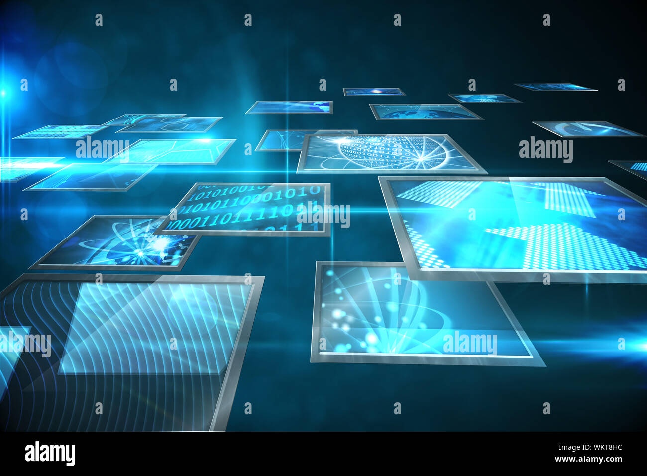 Digitally generated screen collage showing computing images Stock Photo ...