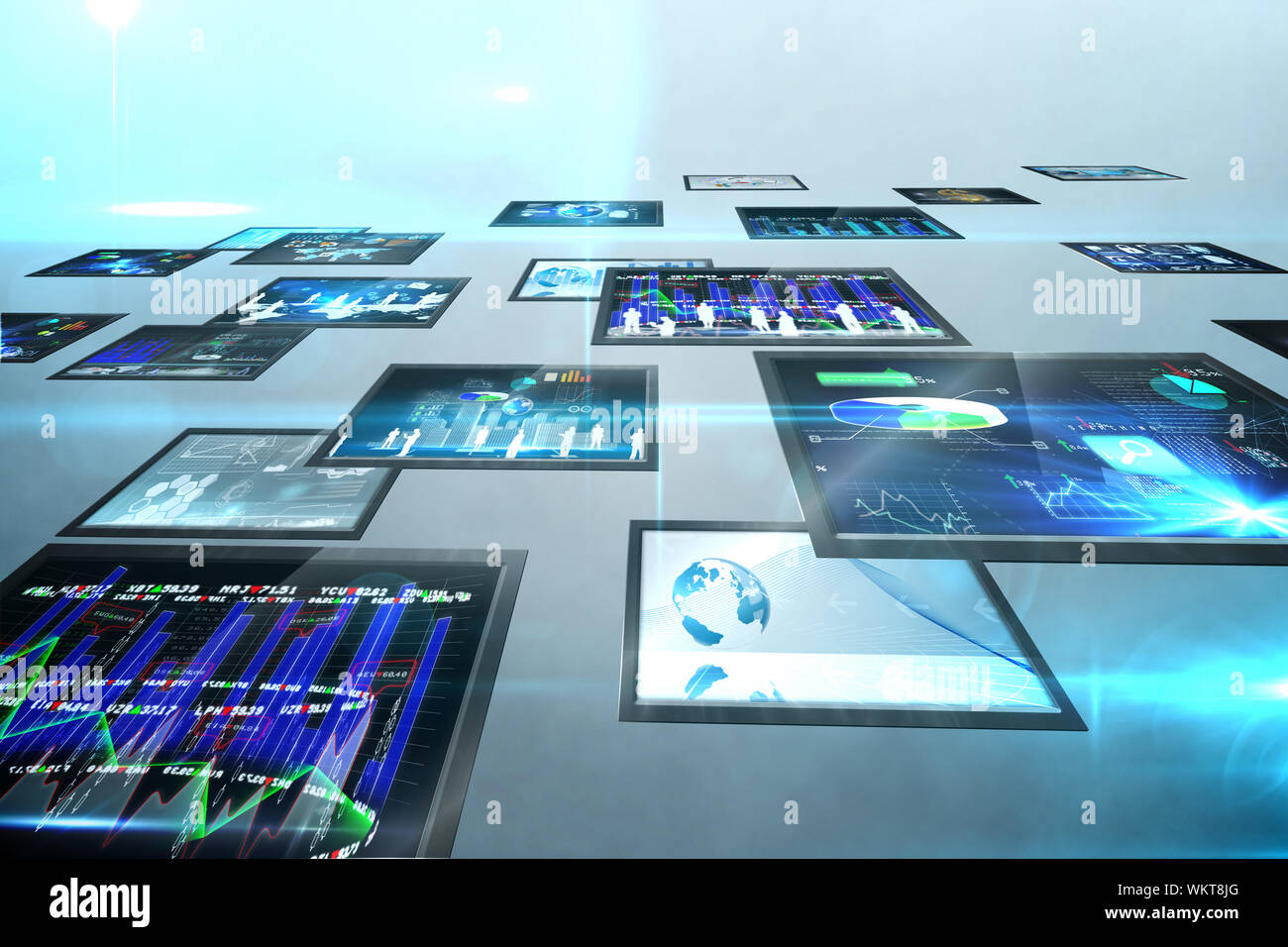 Digitally generated screen collage showing business images Stock Photo ...